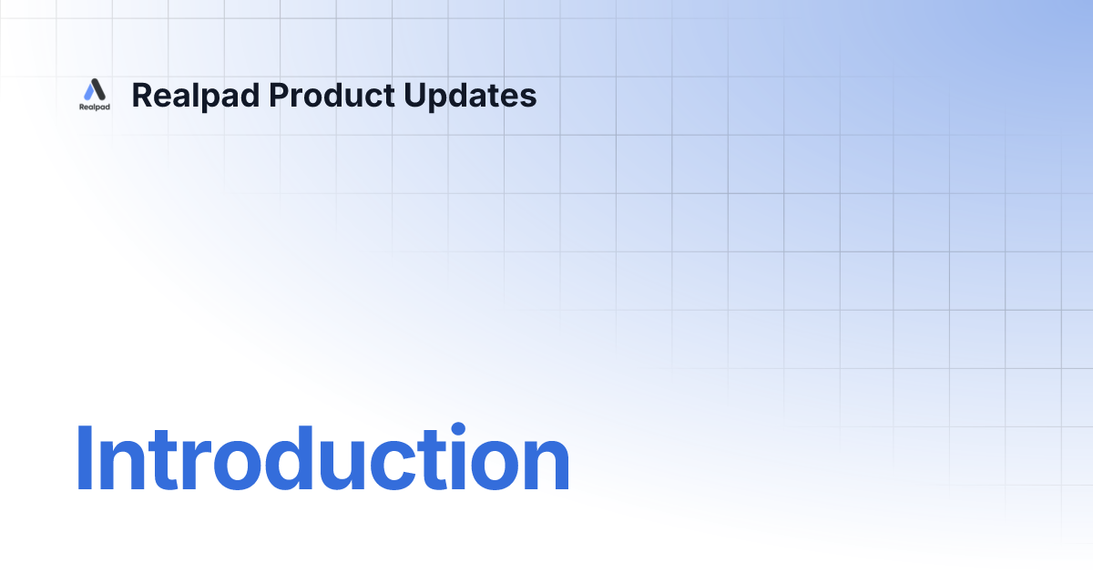 Introduction | Realpad Product Updates